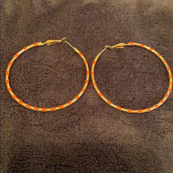Jewelry | 525 Gold And Orange Hoops | Poshmark